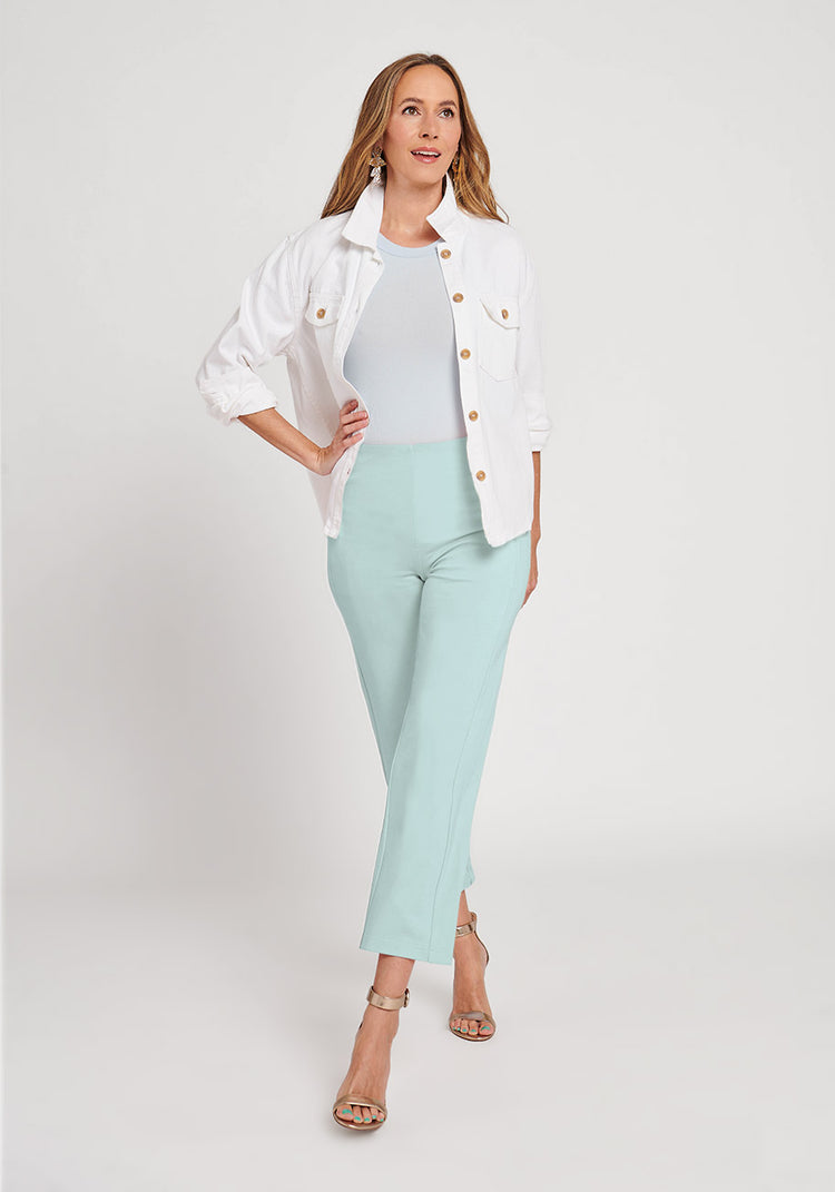 Monroe Crop Trouser | Straight (Muted Mint) | Betabrand